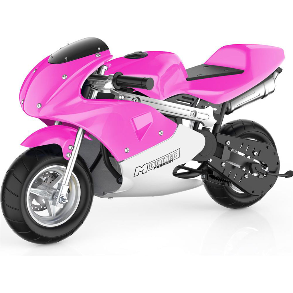 MotoTec Phantom 49cc 2 Stroke Gas Powered Pocket Bike - Zoom Electric Bikes