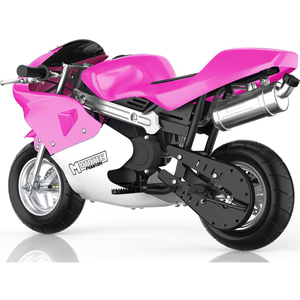 MotoTec Phantom 49cc 2 Stroke Gas Powered Pocket Bike - Zoom Electric Bikes